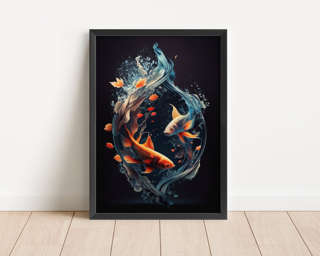 Koi Fish Printable Wall Art, Koi Fish Poster, Trendy Wall Art, Japanese ...