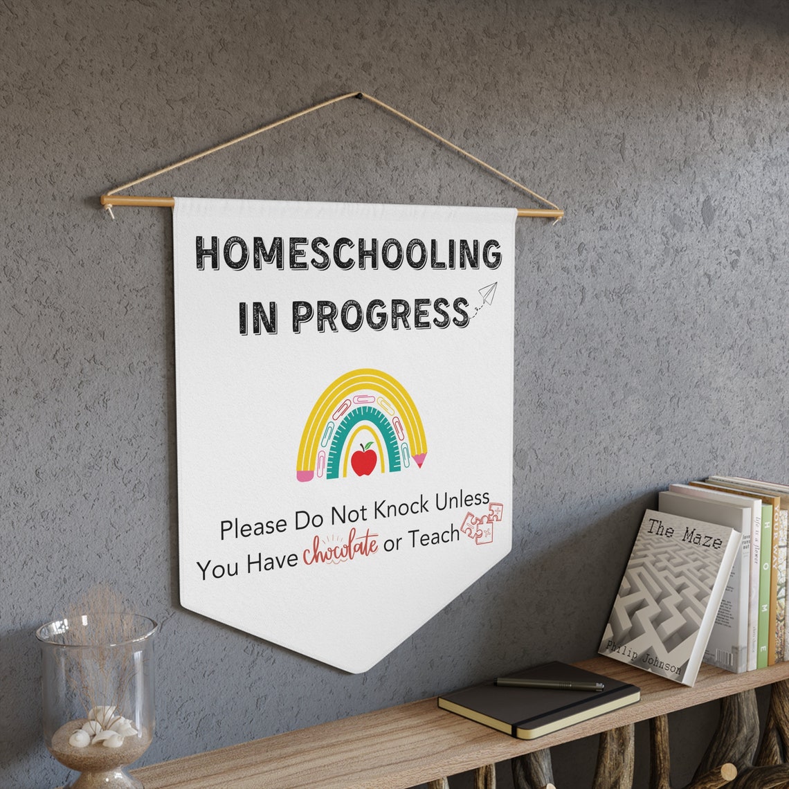 Personalized Homeschool Sign I Custom Homeschool Pennant I Homeschool ...