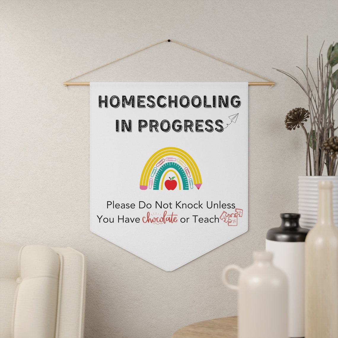 Personalized Homeschool Sign I Custom Homeschool Pennant I Homeschool ...