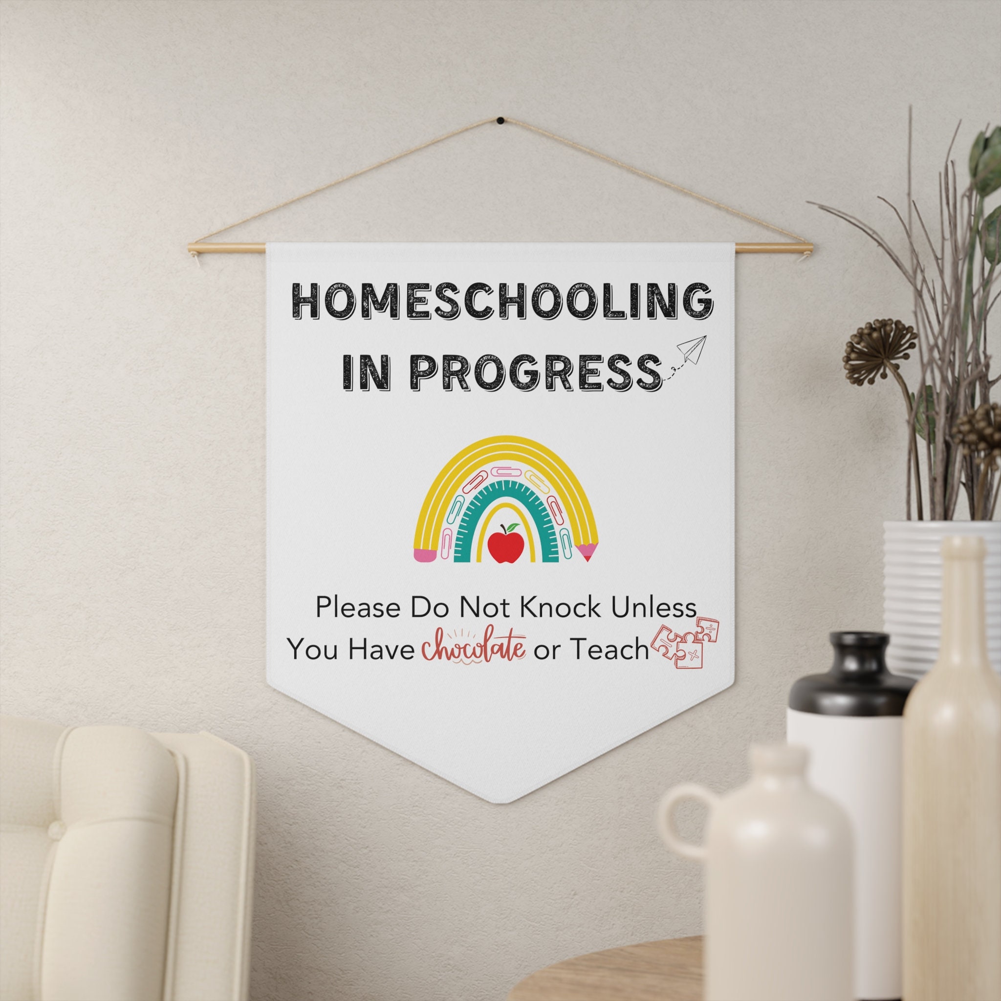 Personalized Homeschool Sign I Custom Homeschool Pennant I Homeschool ...