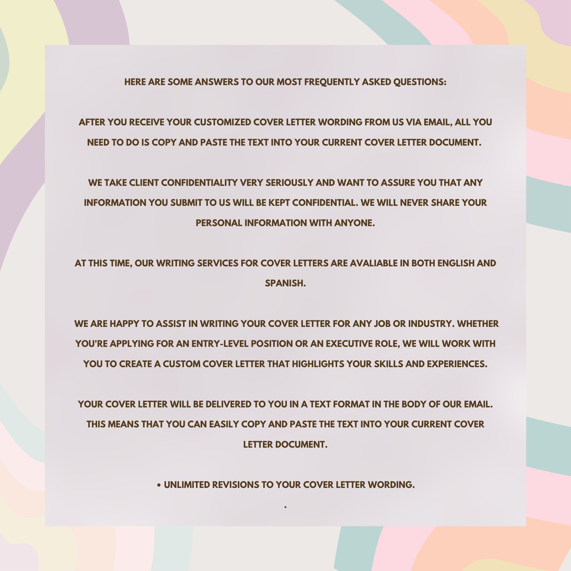 Professional Cover Letter Writing Service - Editable Template Included ...