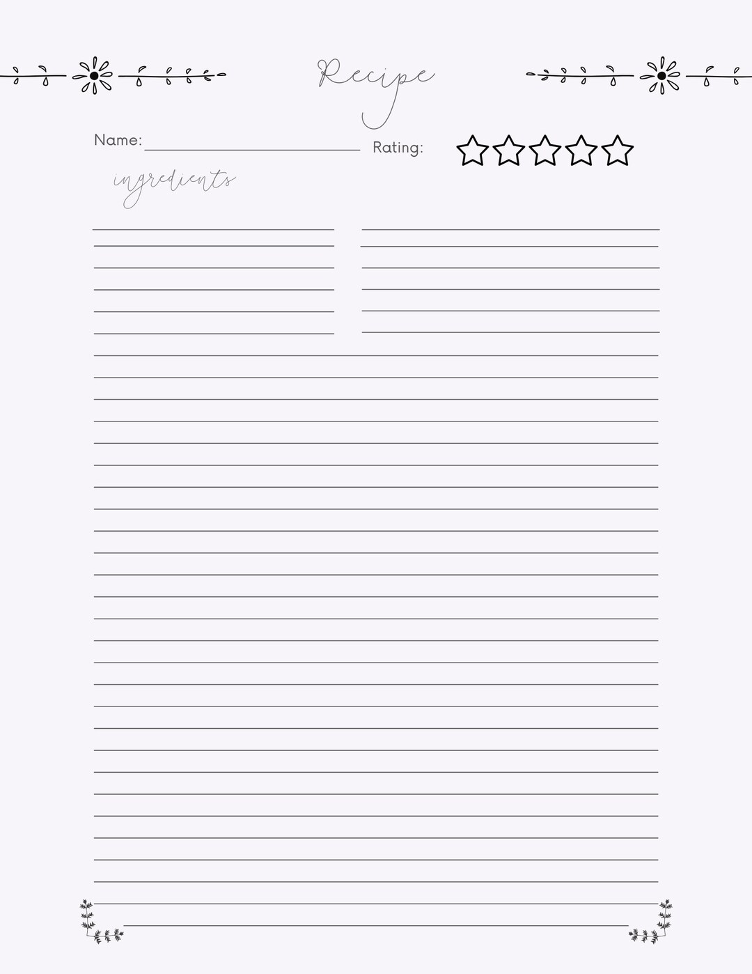 Recipe Page - Etsy
