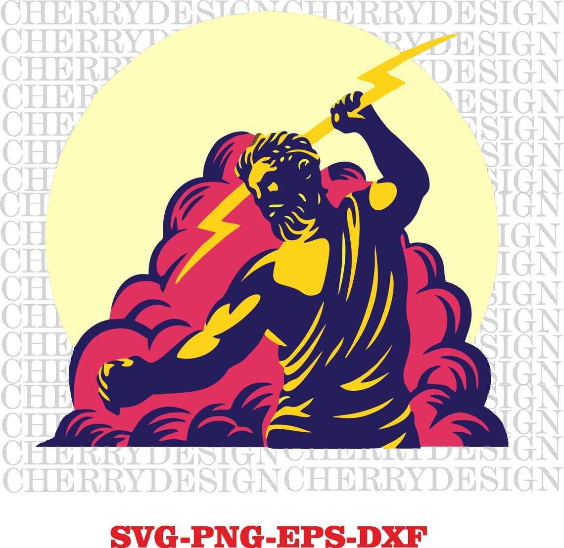 Zeus SVG Jupiter SVG Lightning Bolt SVG Greek Roman Olympian Deity ...