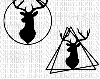 Deer Head, Buck, Hunting Rifles Instant Digital Download Svg, Png, Dxf ...
