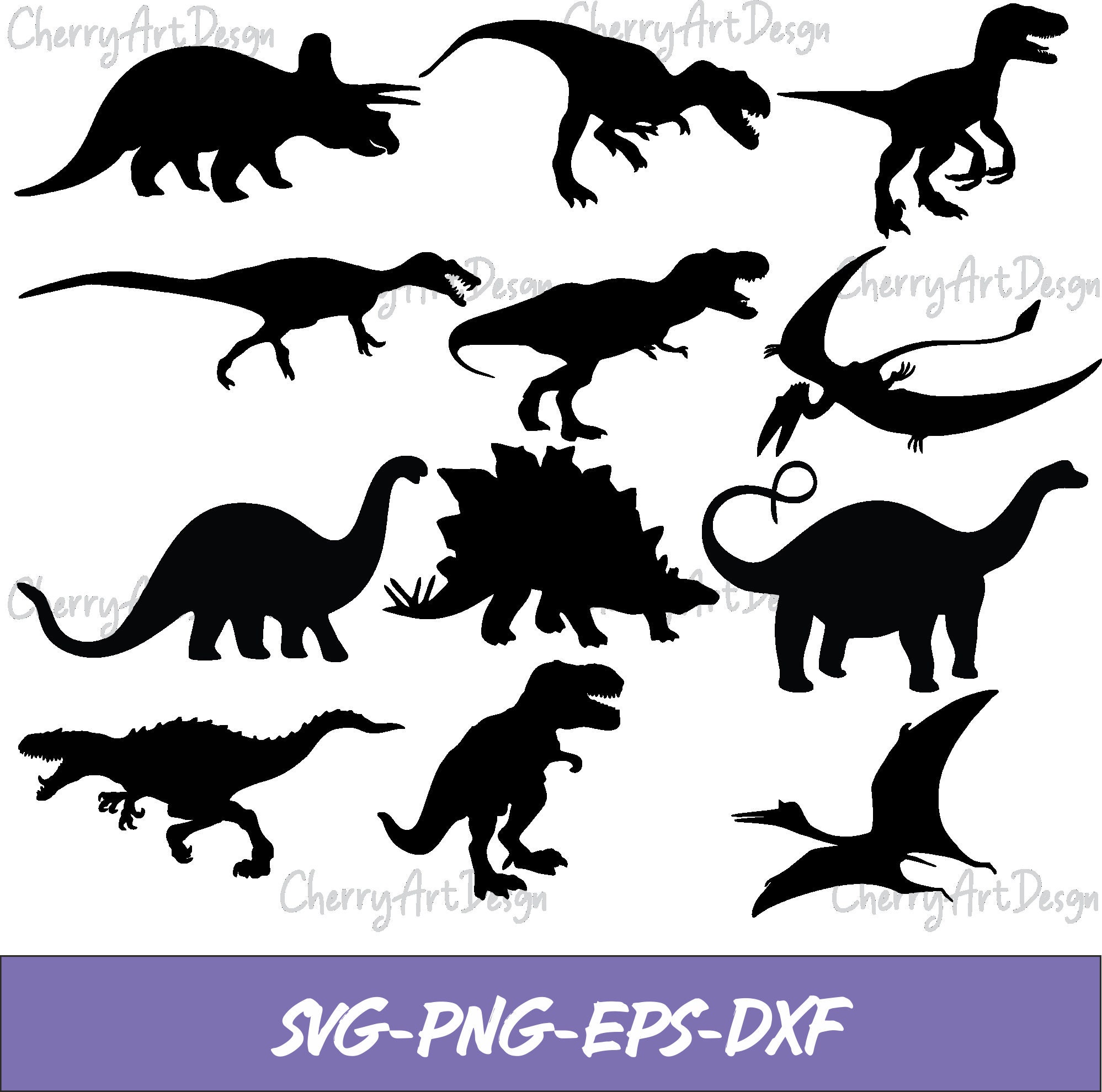 Dinosaur Svg Bundle Dinosaur Clipart Png Dinosaur Silhouette - Etsy