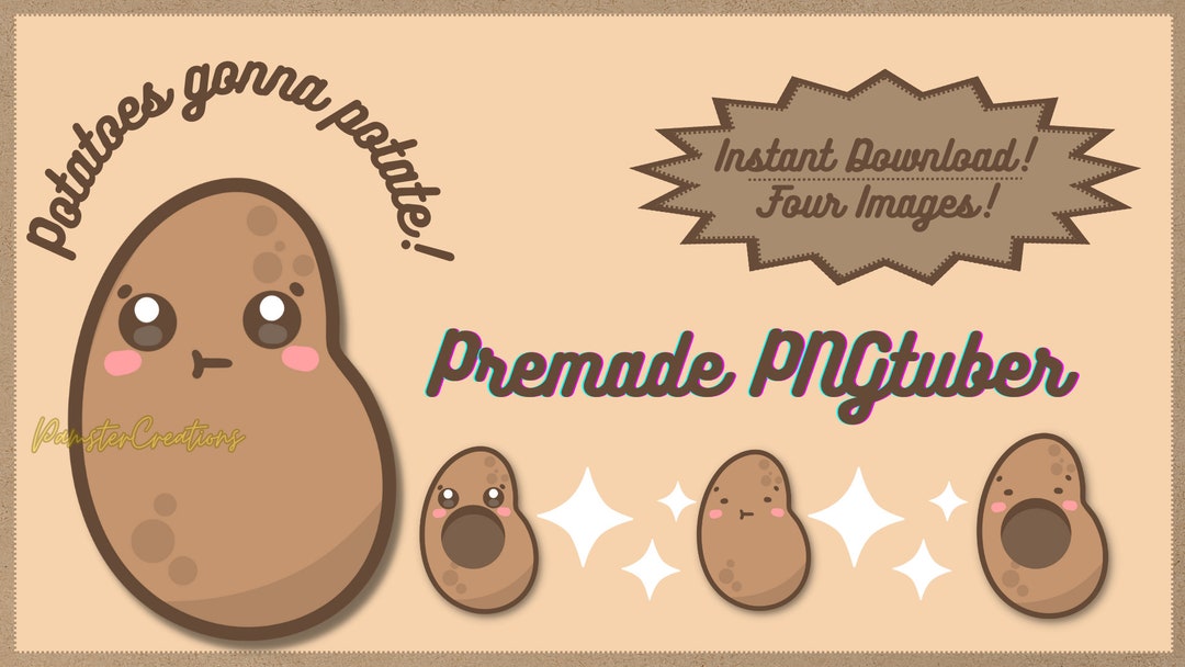 Premade Pngtube/avatar/chibi/kawaii Potato for Twitch/discord/ Tiktok ...