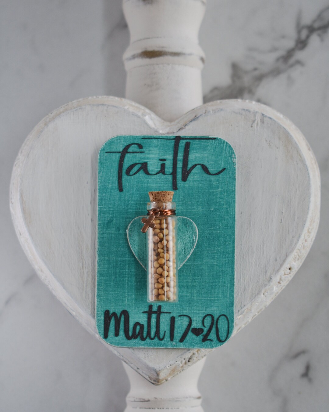 Mustard Seed Faith Magnet, Faith Heart Decor, Refrigerator Bible Magnet ...