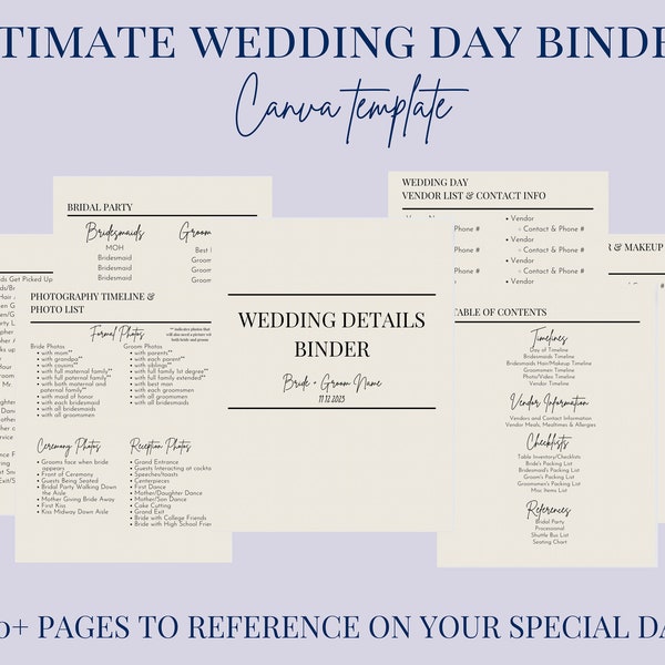 Wedding Template Binder Etsy UK