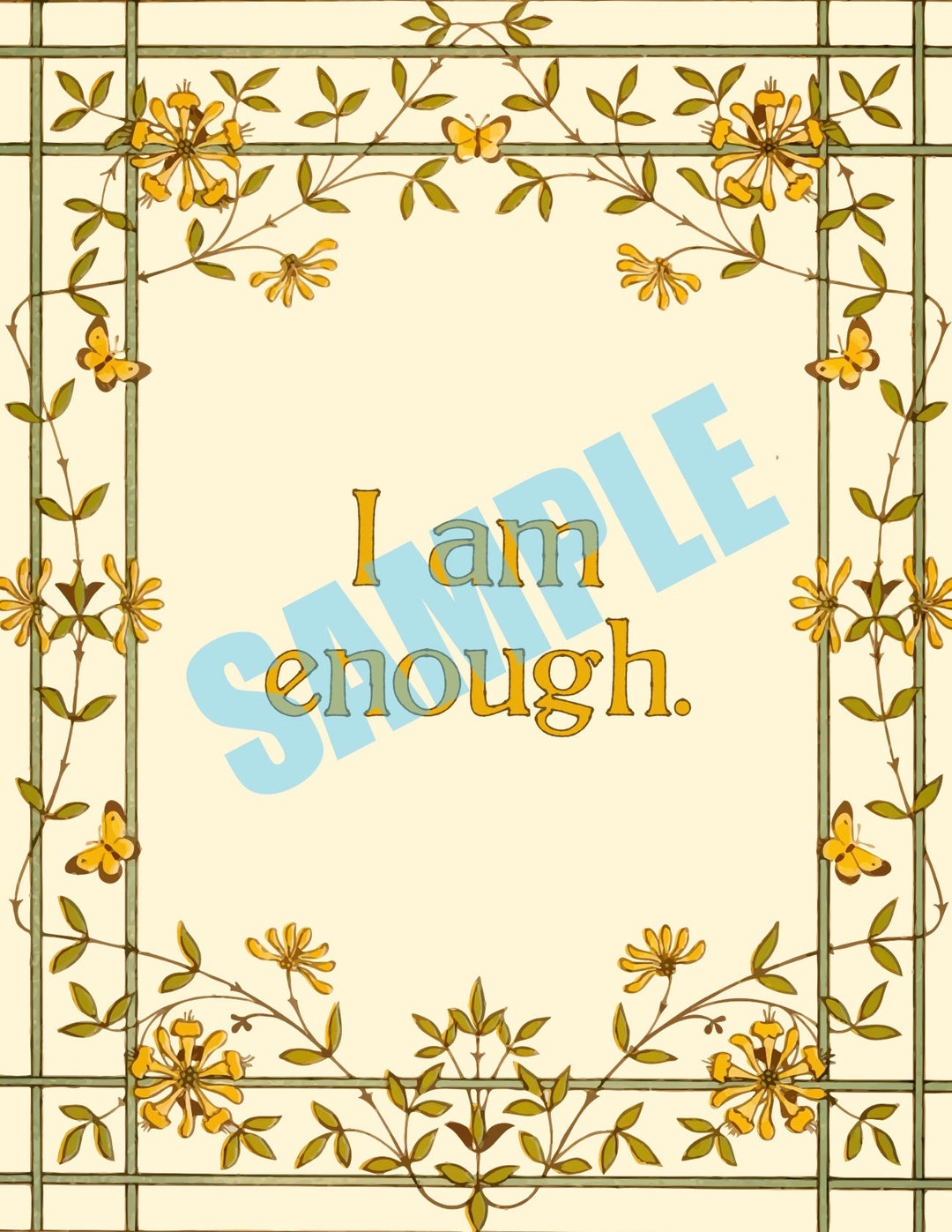 I Am Enough Affirmation Poster - Etsy