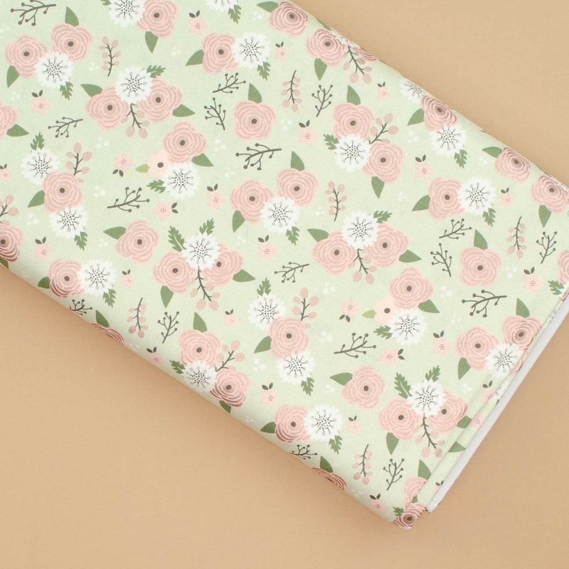Sage Floral Fabric - Etsy