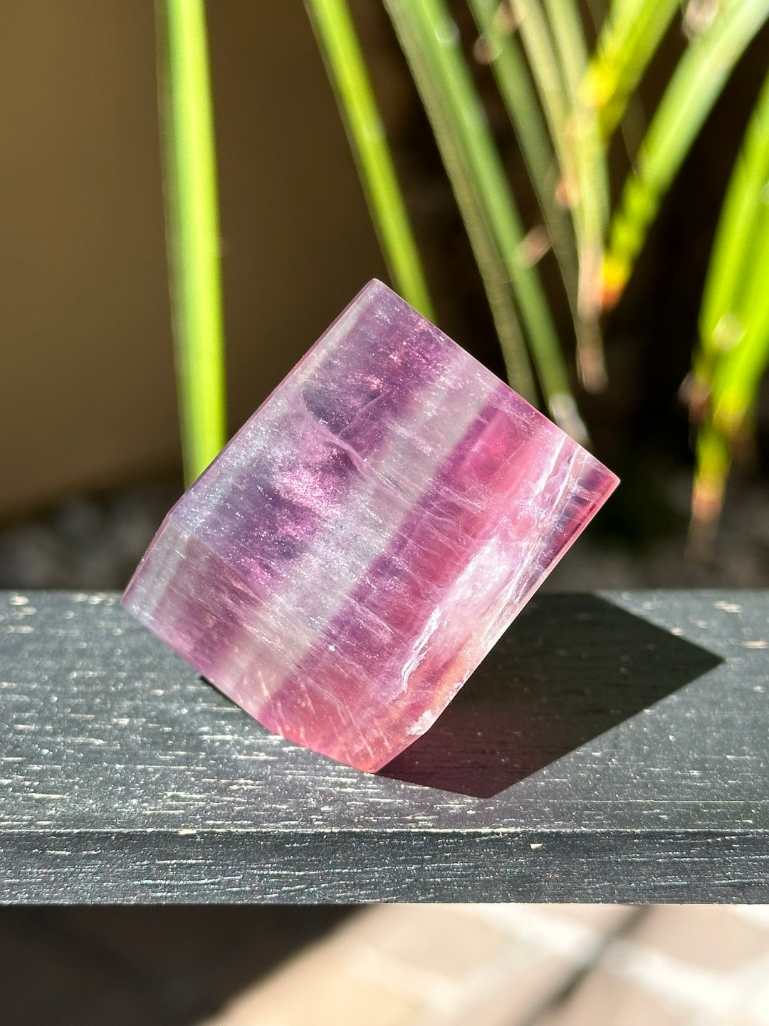 Candy Fluorite Floating Cube / Rainbow Fluorite Floating Cube / Reiki ...