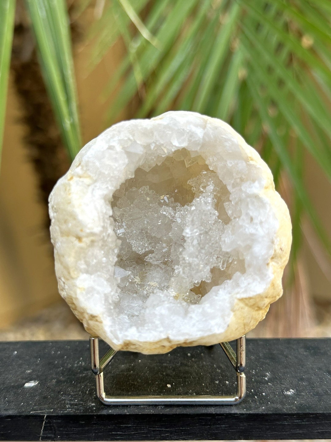 White Druzy Moroccan Crystal Geode / Crystal Quartz Geode / Reiki ...
