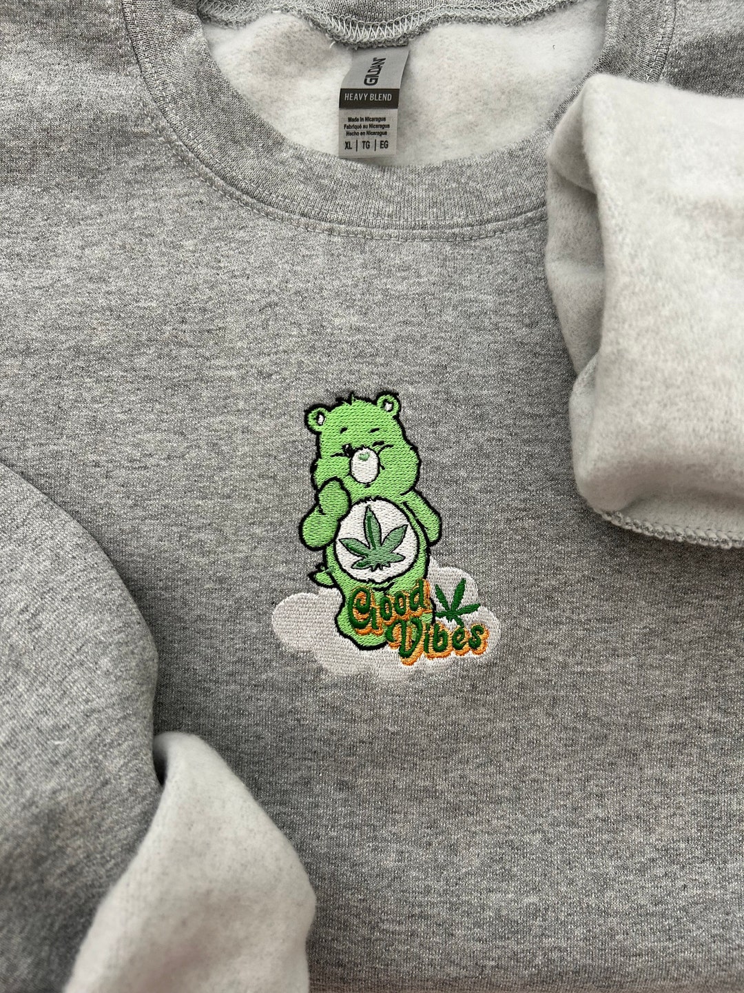Care Bear Sweater, Care Bear Embroidered Sweatshirt, Weed Gift, Mature ...