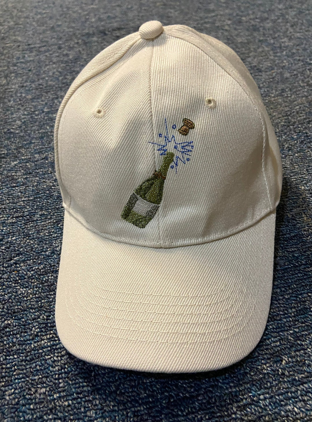 CUSTOM Popping Champagne Bottle Design, Embroidered Baseball Hat, Dad ...