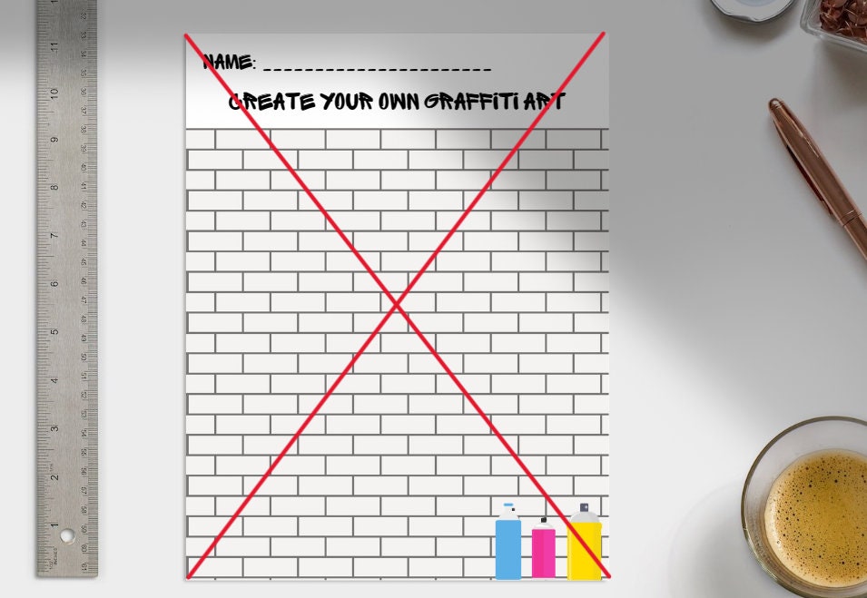 Create Your Own Graffiti Worksheet - Etsy