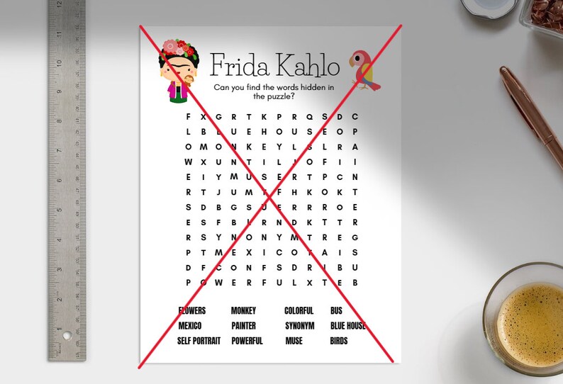 Frida Kahlo Word Puzzle - Etsy