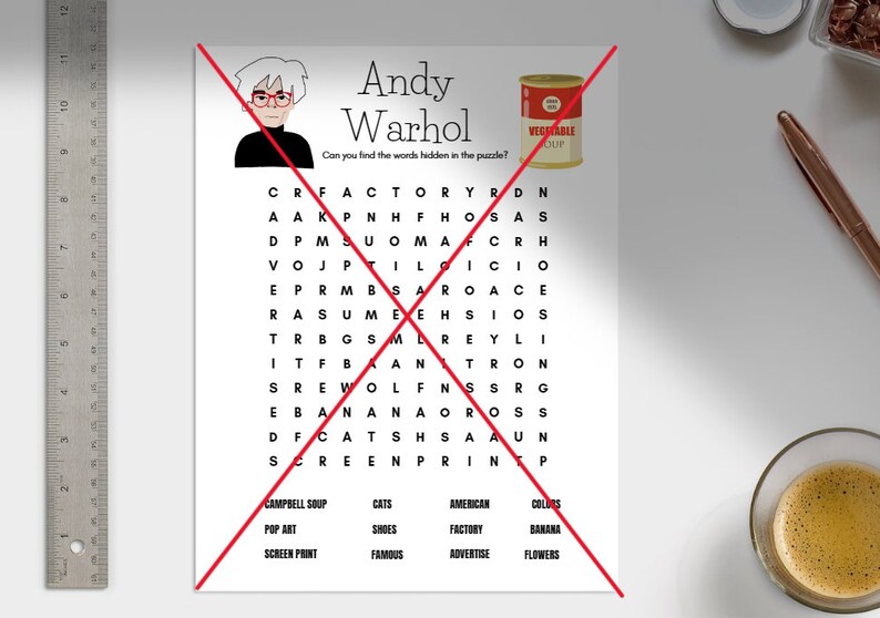 Andy Warhol Word Puzzle - Etsy