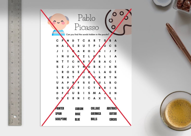 Pablo Picasso Word Puzzle - Etsy