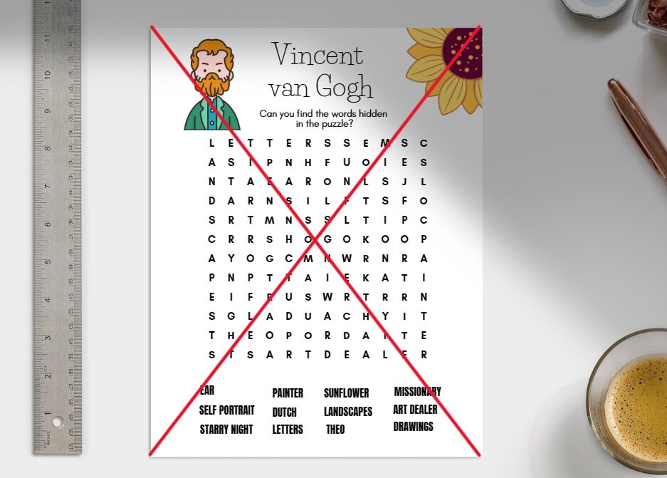 Vincent Van Gogh Word Puzzle - Etsy