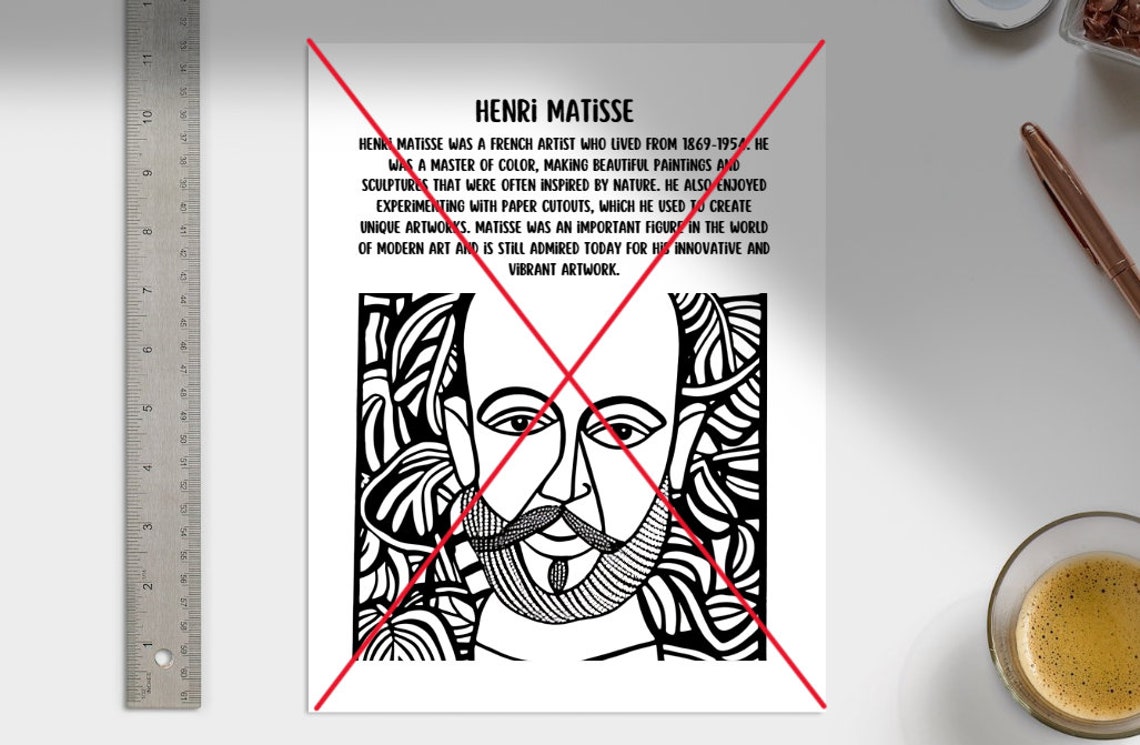 Henri Matisse Coloring Page - Etsy
