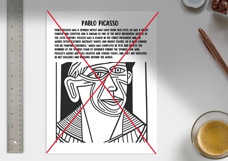 Pablo Picasso Coloring Page - Etsy