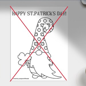 St. Patrick's Day Gnome Coloring Page - Etsy