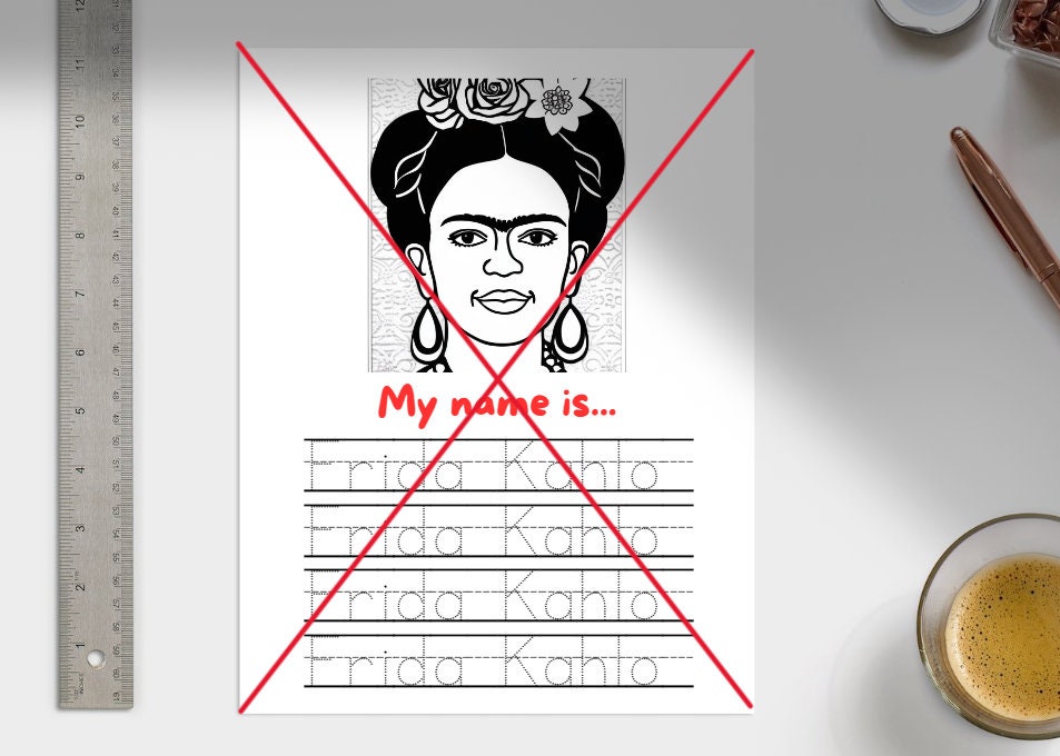 Frida Kahlo Coloring and Writing Worksheet - Etsy