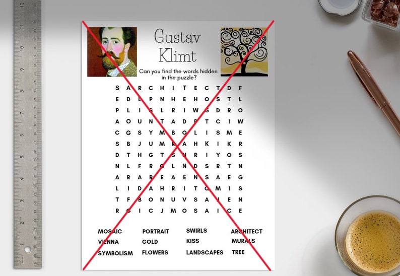 Gustav Klimt Word Puzzle - Etsy