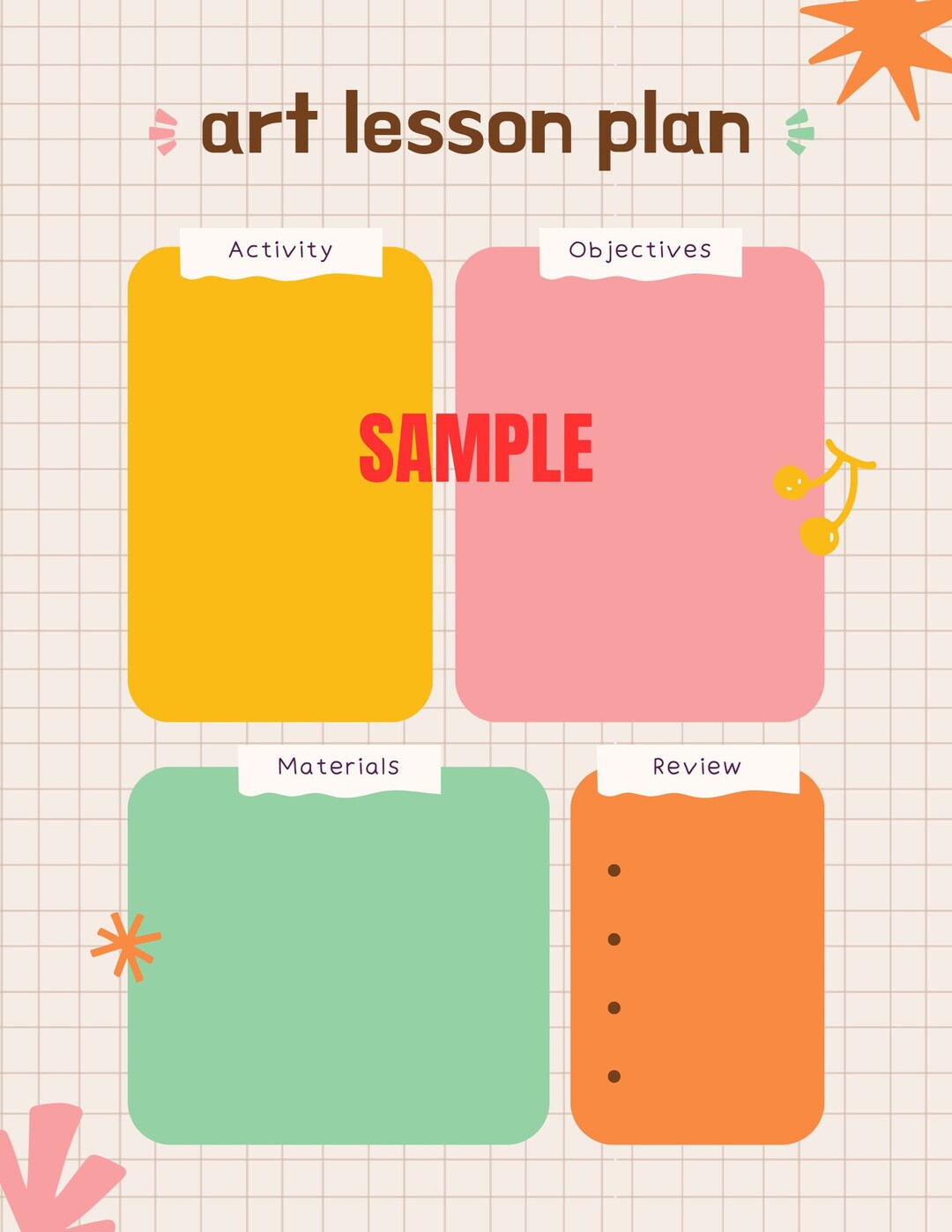 Pastel Organic Art Lesson Plan - Etsy