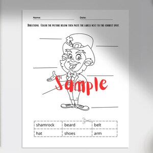 Leprechaun Coloring and Labeling Worksheet (jpg,pdf, and Png) - Etsy