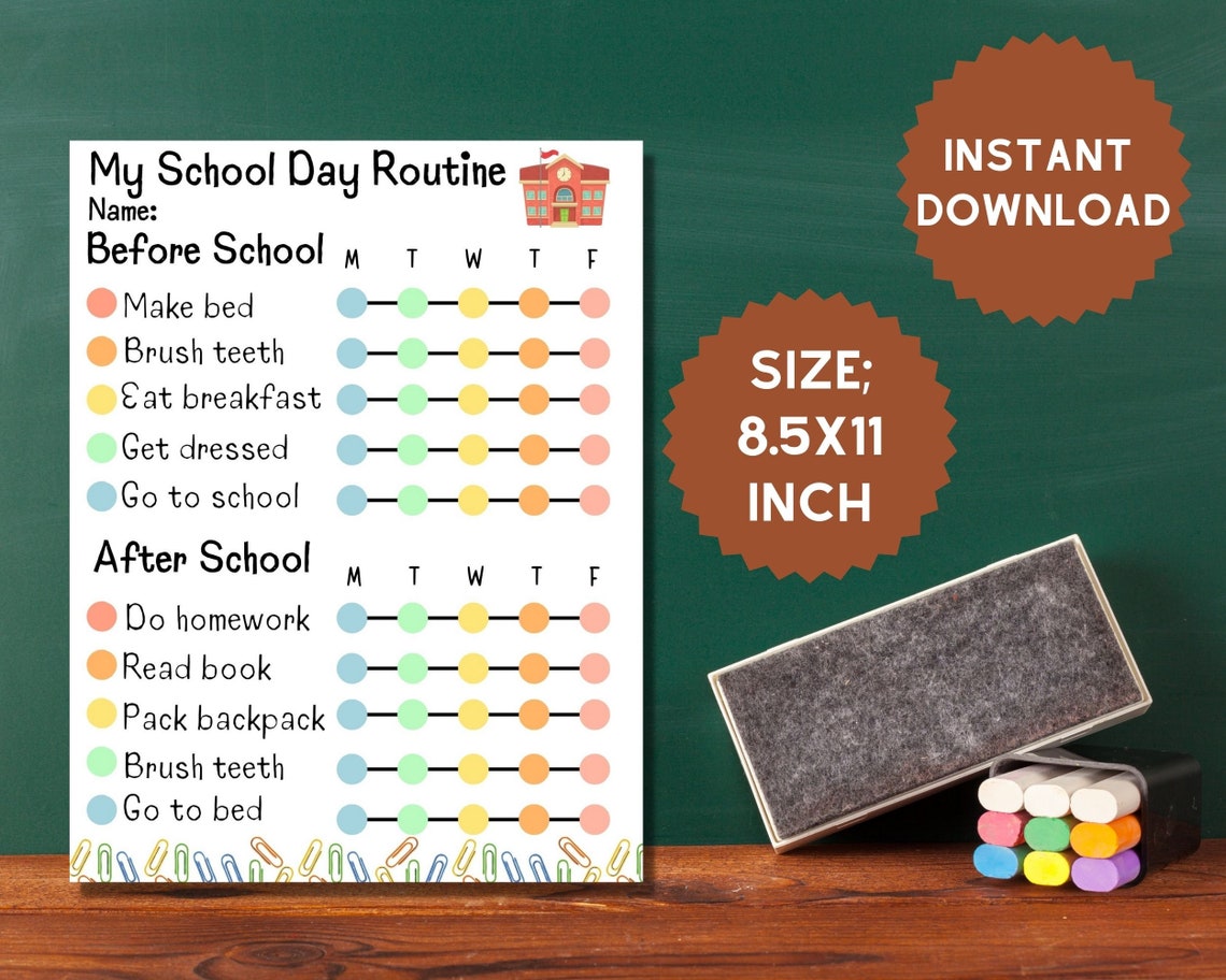 Kids Daily Routine Chart Printable Daily Planner Printable - Etsy