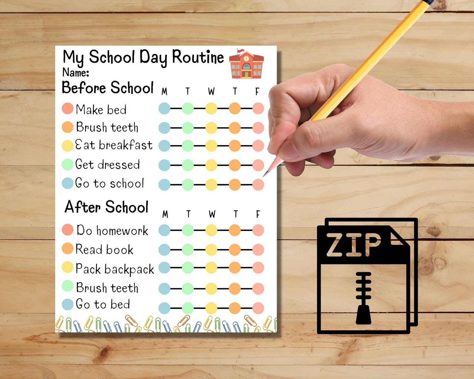 Kids Daily Routine Chart Printable Daily Planner Printable - Etsy