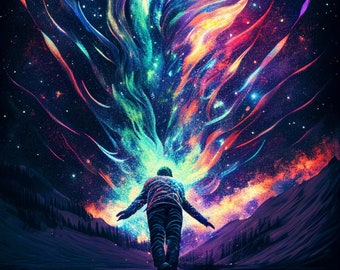 Cosmonaut Digital Download, Trippy Art, Psychedelic Art, Art Print ...