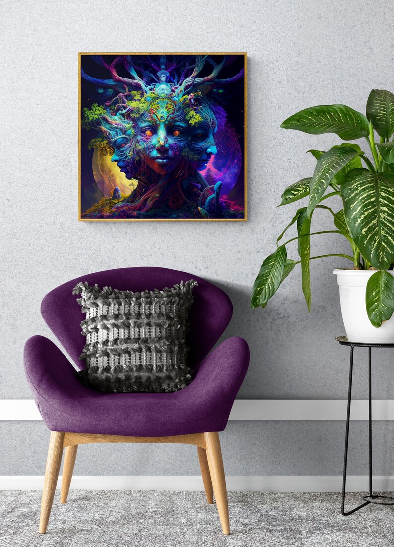 Tree Elves Digital Download, Trippy Art, Psychedelic Art, Art Print ...