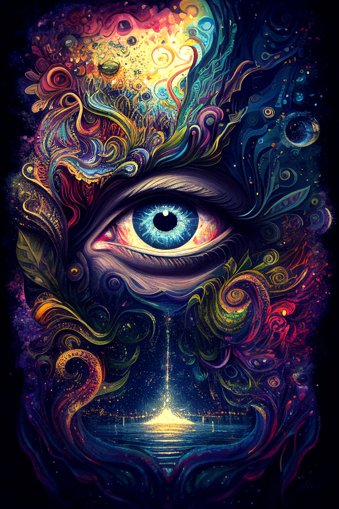 Fountain of Inner Visions Digital Download, Trippy Art, Psychedelic Art ...
