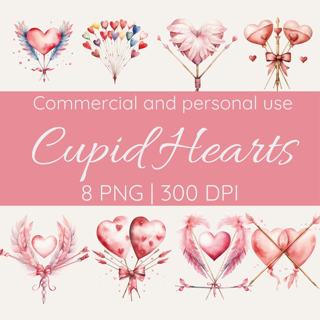 Valentines Cupid Clipart Png, Pdf, Watercolor Pink Blush Valentine ...