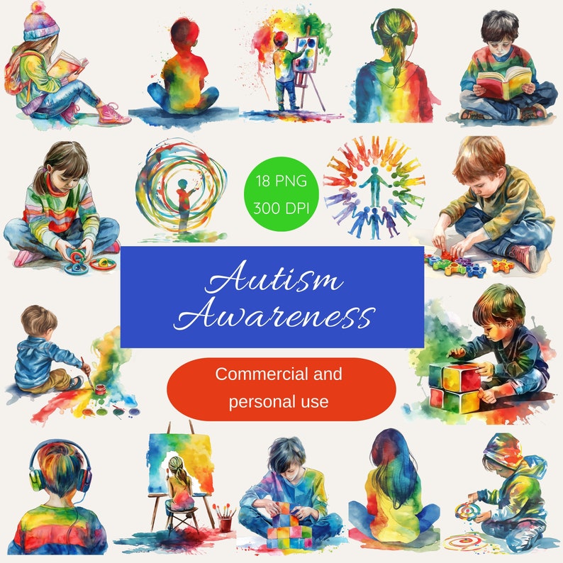 Autism Awareness Clipart Bundle, Au-some, Neurodiversity, Autism ...