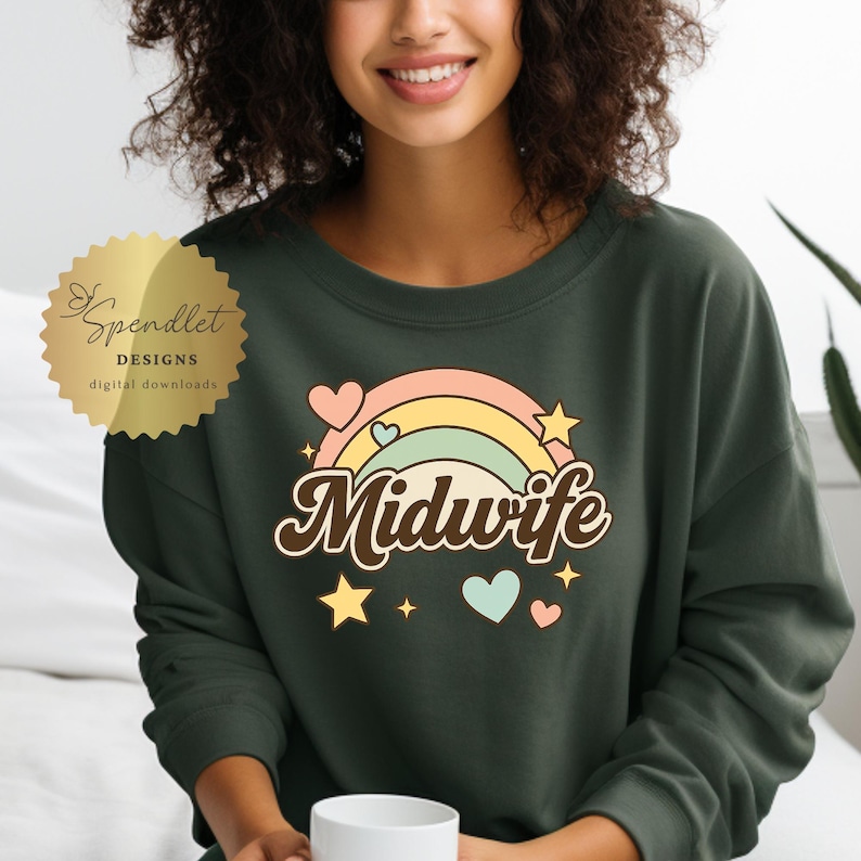 Midwife Vibes Rainbow PNG, Midwifery Week, Midwife Appreciation Gift ...