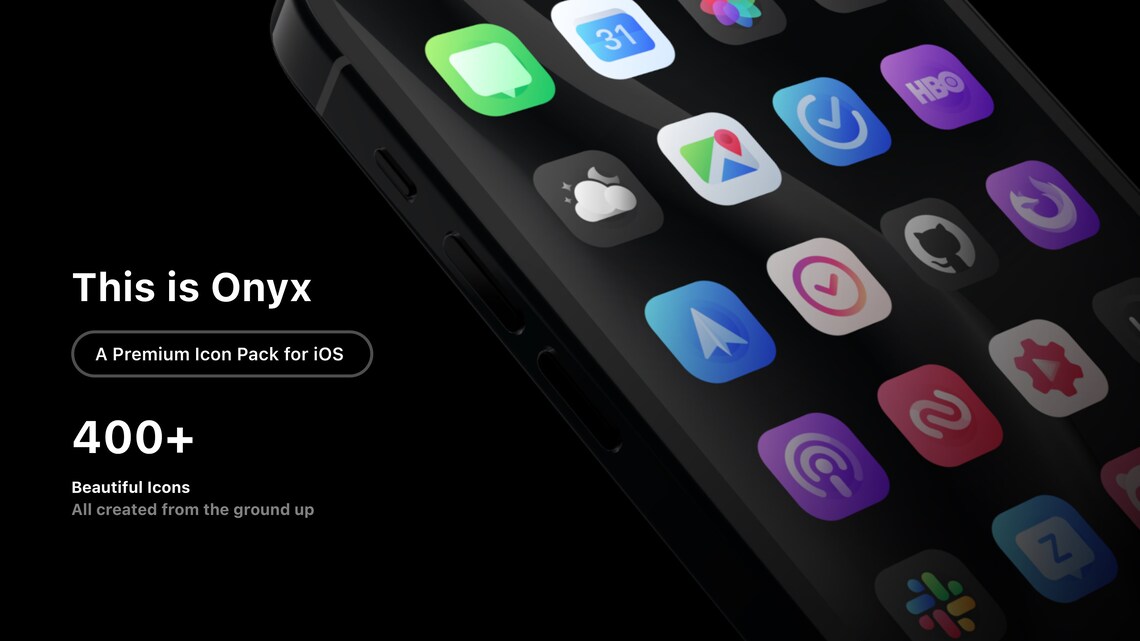 Onyx Icon Pack Custom App Icons for iPhone Ios, Minimal Theme, Vibrant ...