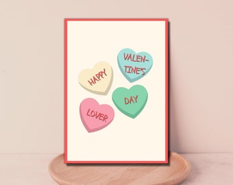 Kids Printable Valentines Day Cards Candy Hearts - Etsy