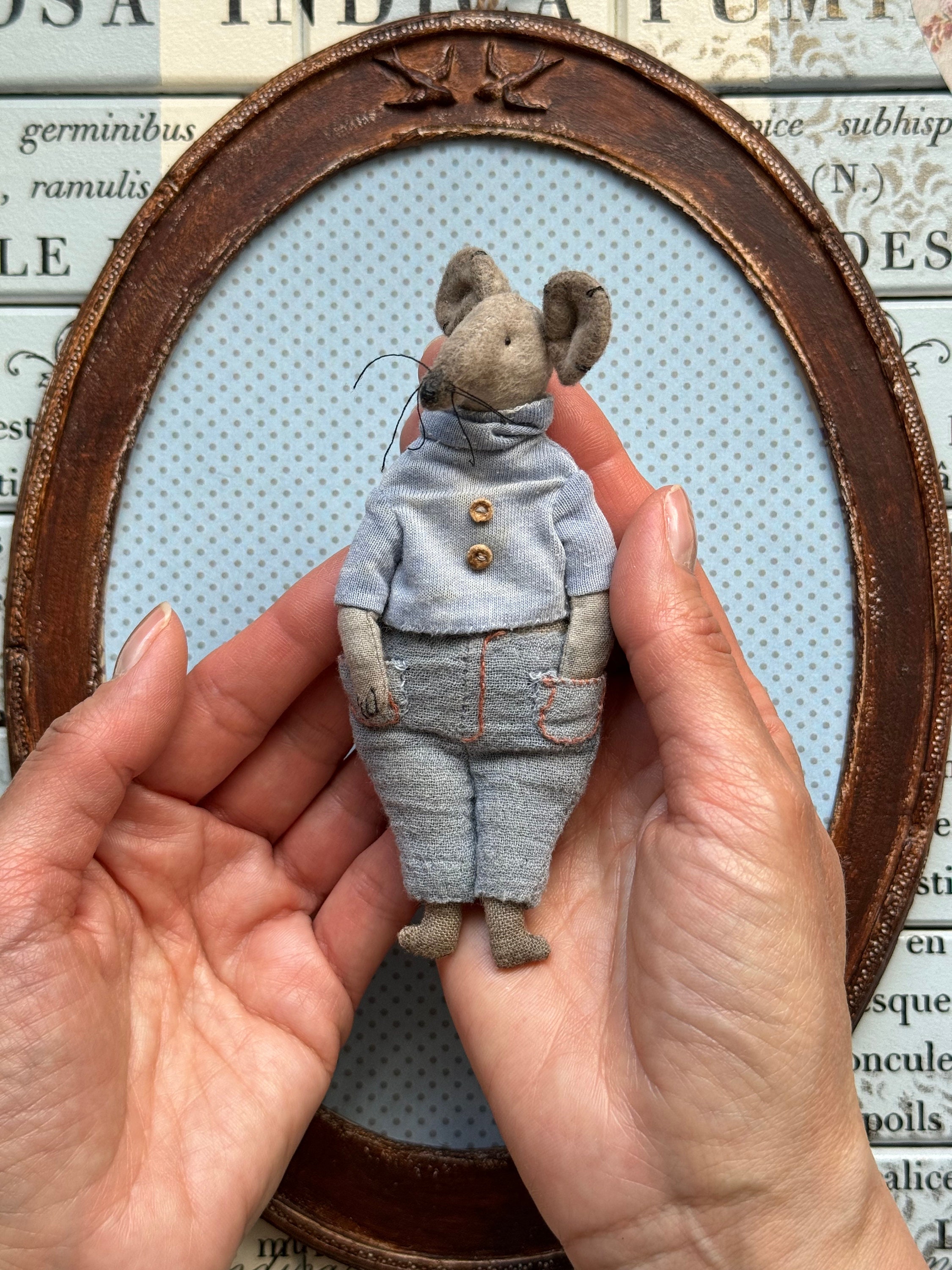 Artdoll Mouse,country Mouse Doll,poseable Animal Doll,posable Art Doll ...