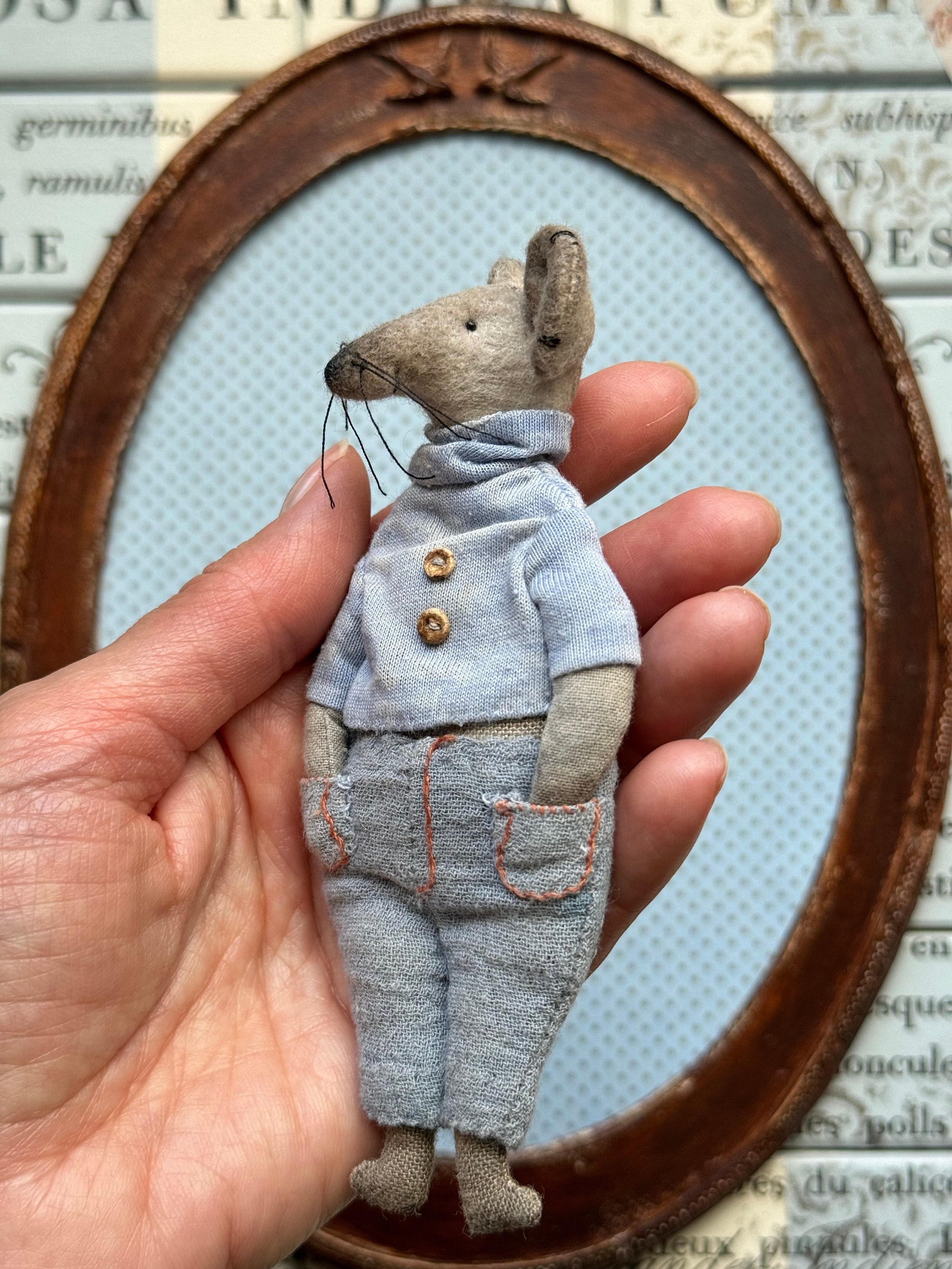 Artdoll Mouse,country Mouse Doll,poseable Animal Doll,posable Art Doll ...