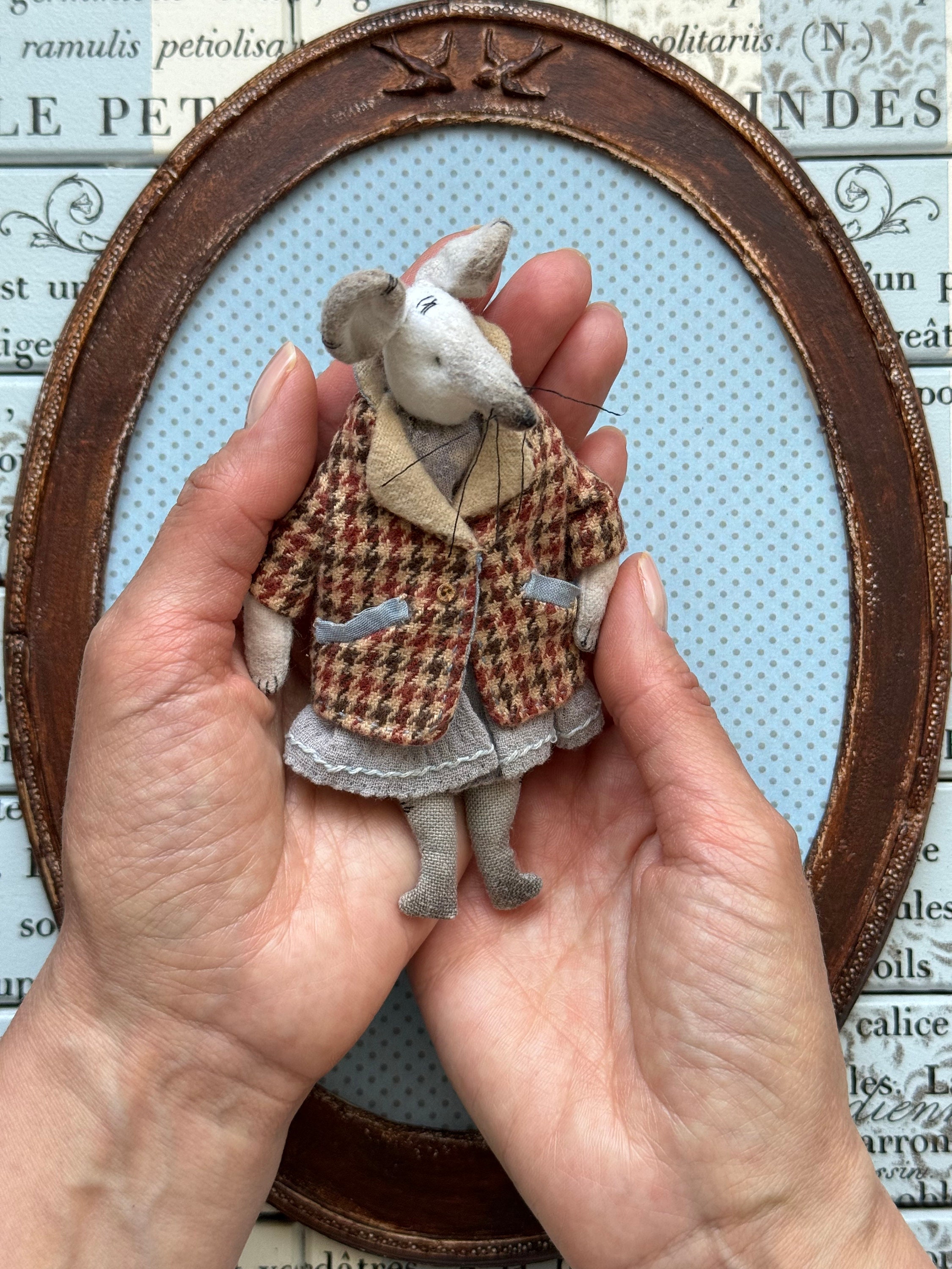 Artdoll Mouse,country Mouse Doll,poseable Animal Doll,posable Art Doll ...
