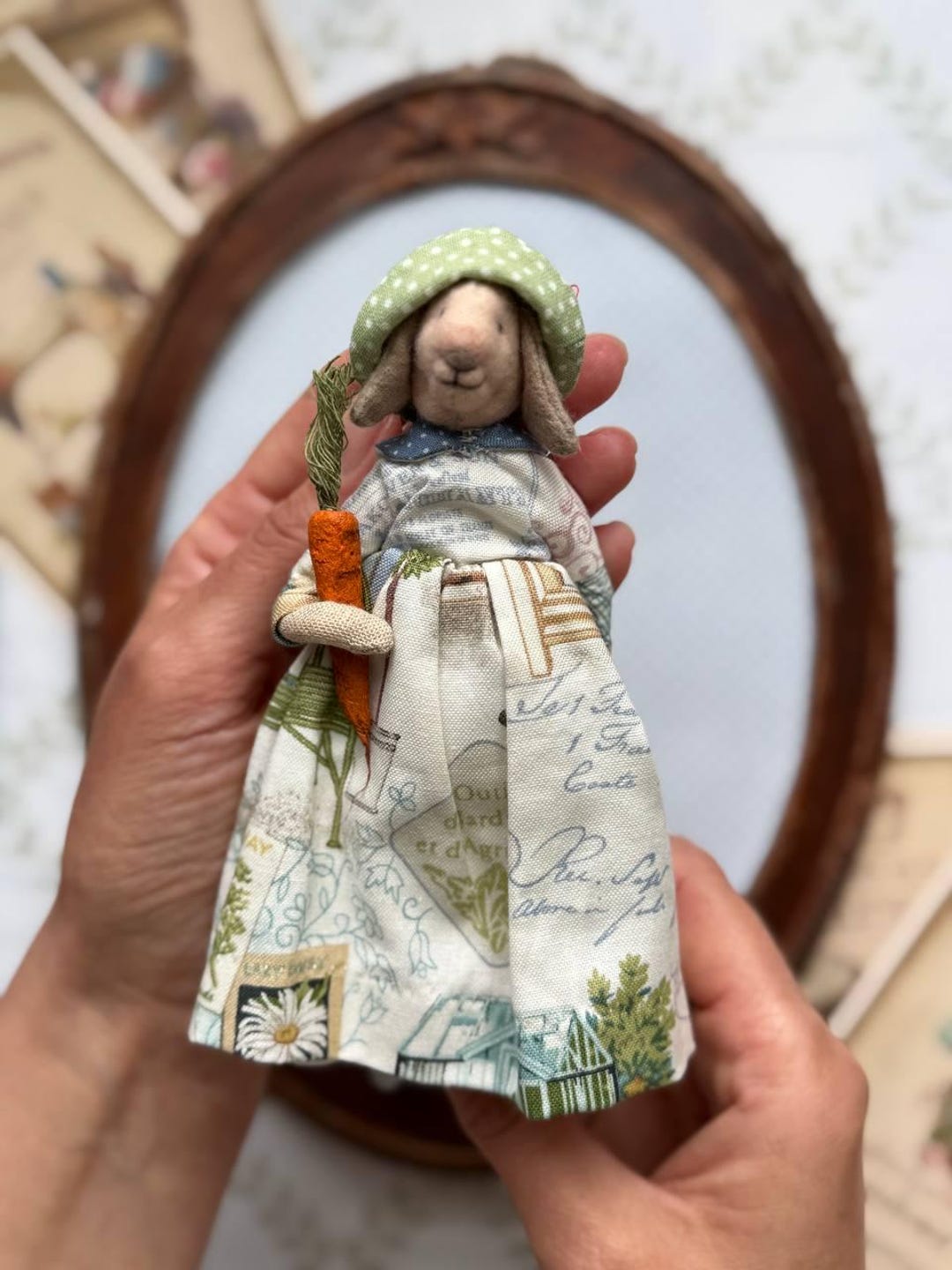 Ooak Ragdoll,bunny Rag Doll,rabbit Art Doll, Decorative Figurine ...
