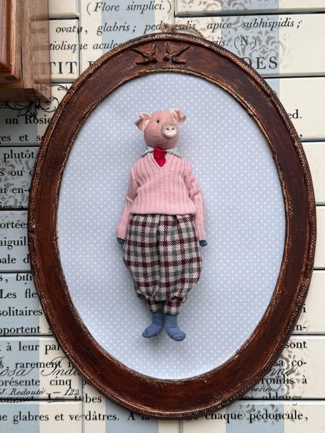 Pig Art Doll,posable Textile Ideal Doll,tiny Teddy Bear,ragdoll,ooak ...