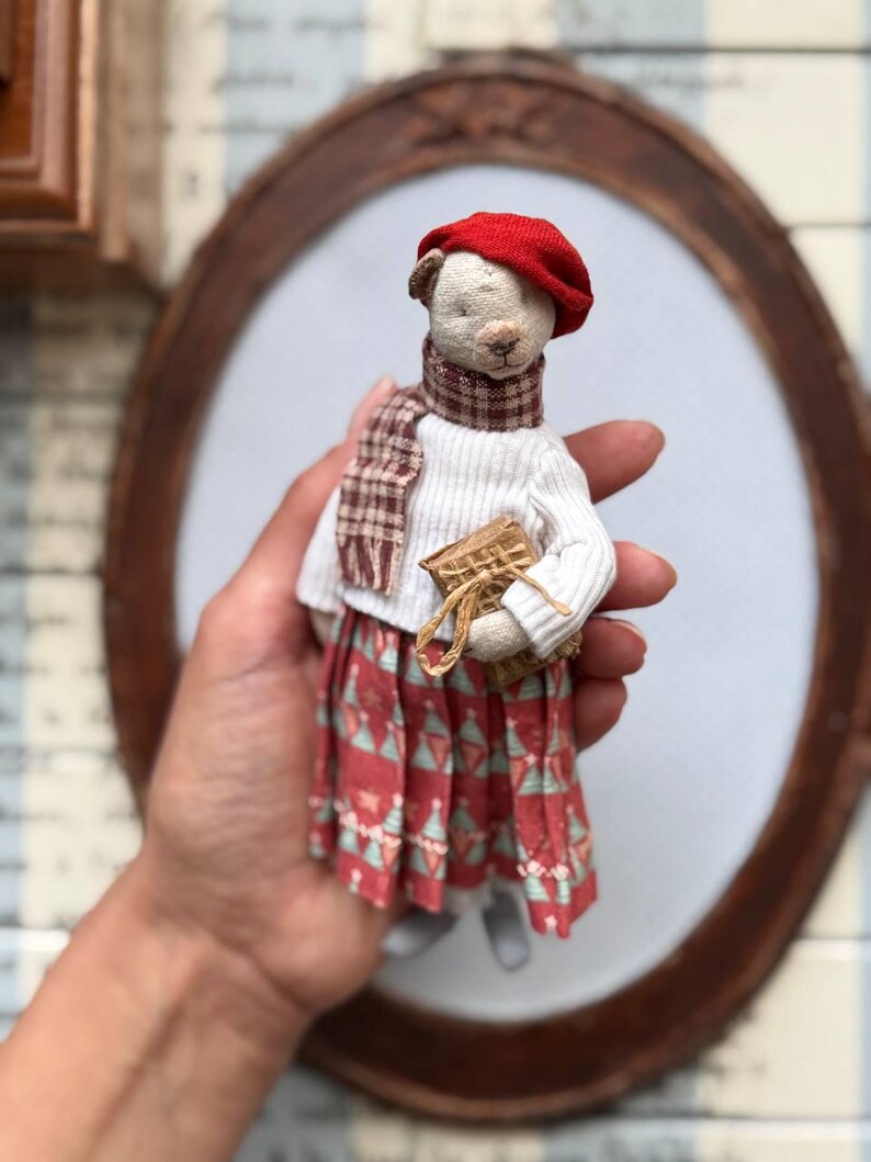 Handmade Teddy Bear,posable Textile Ideal Doll,tiny Teddy Bear,ragdoll ...
