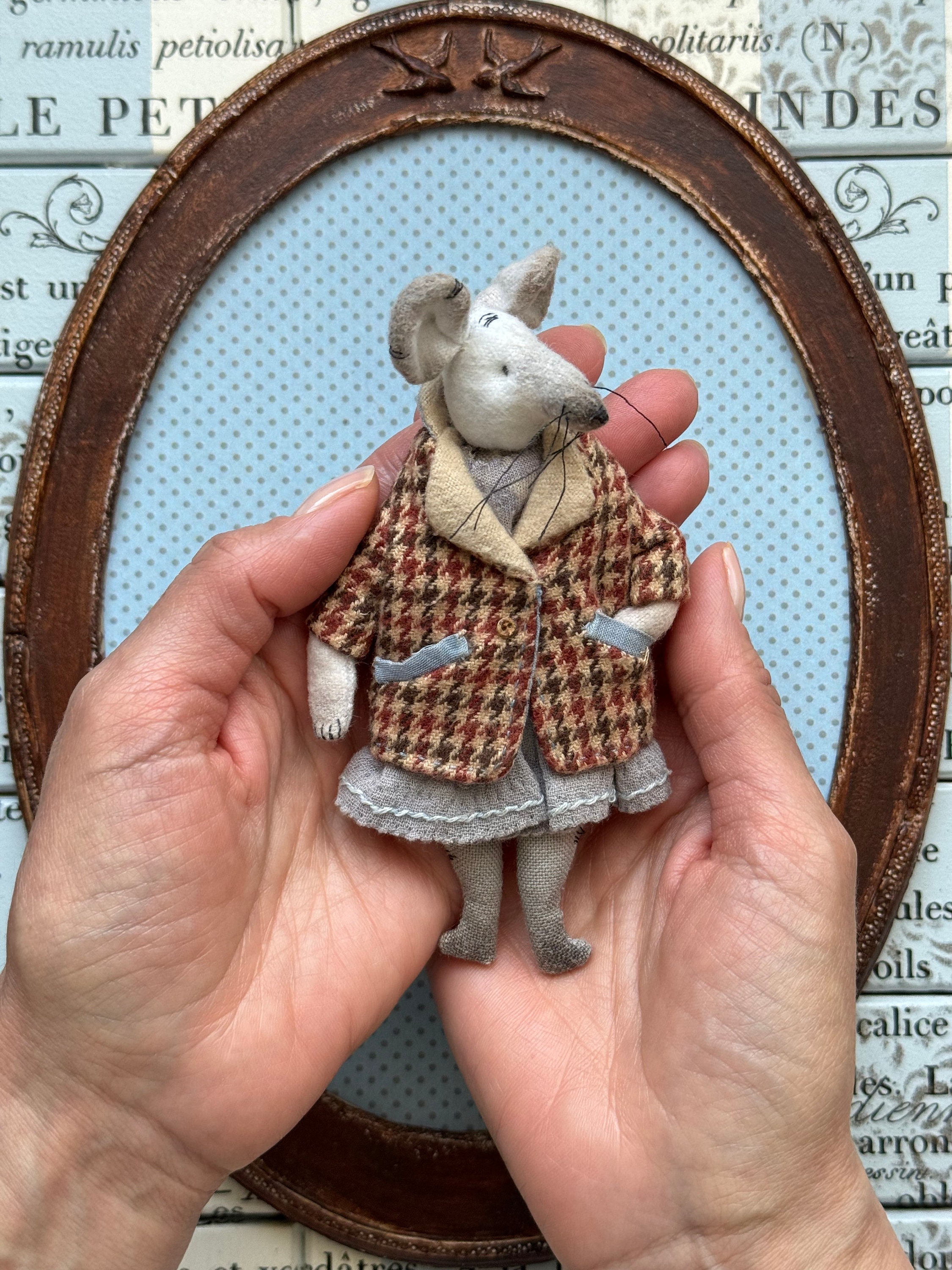 Artdoll Mouse,country Mouse Doll,poseable Animal Doll,posable Art Doll ...