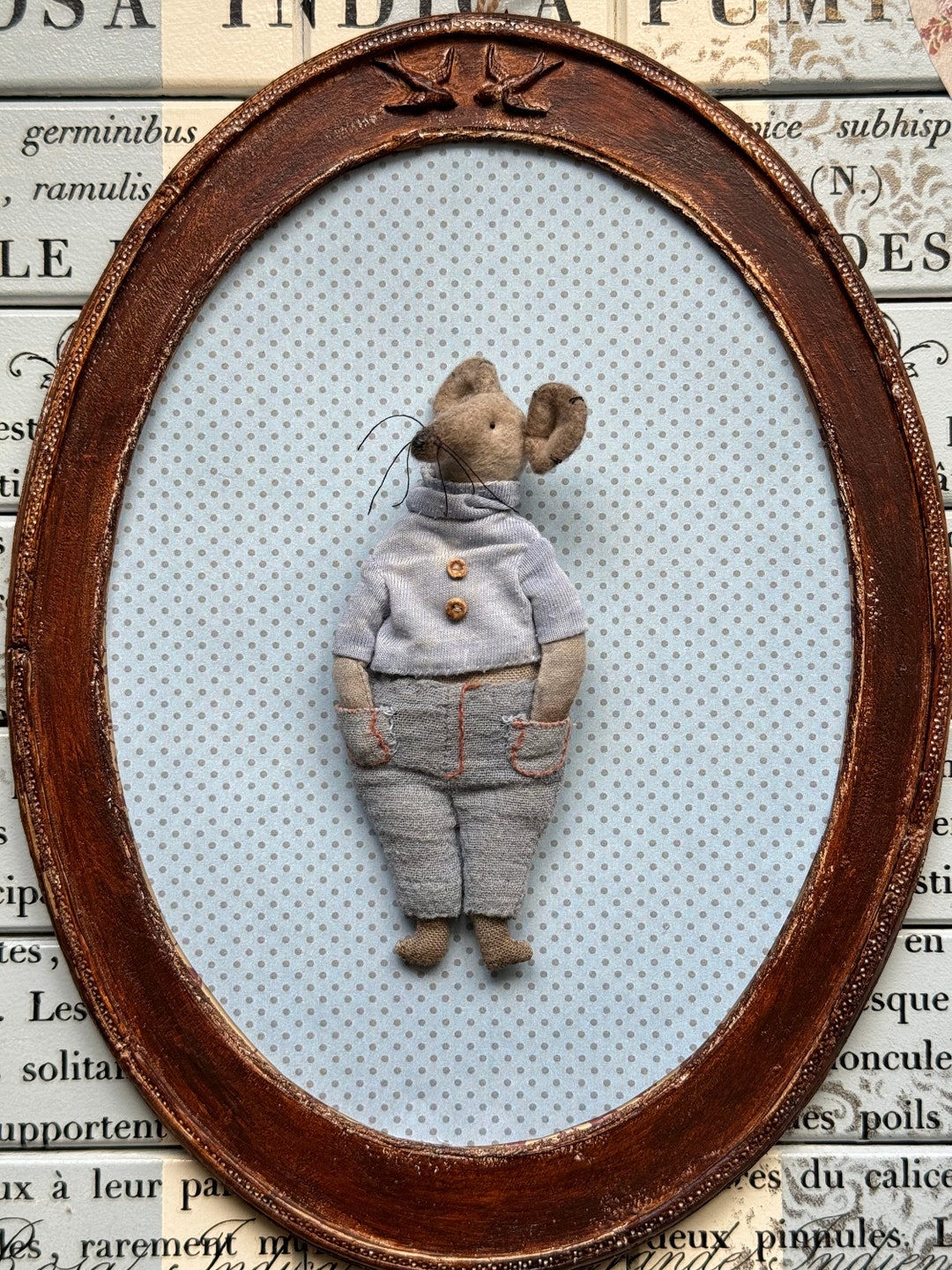 Artdoll Mouse,country Mouse Doll,poseable Animal Doll,posable Art Doll ...