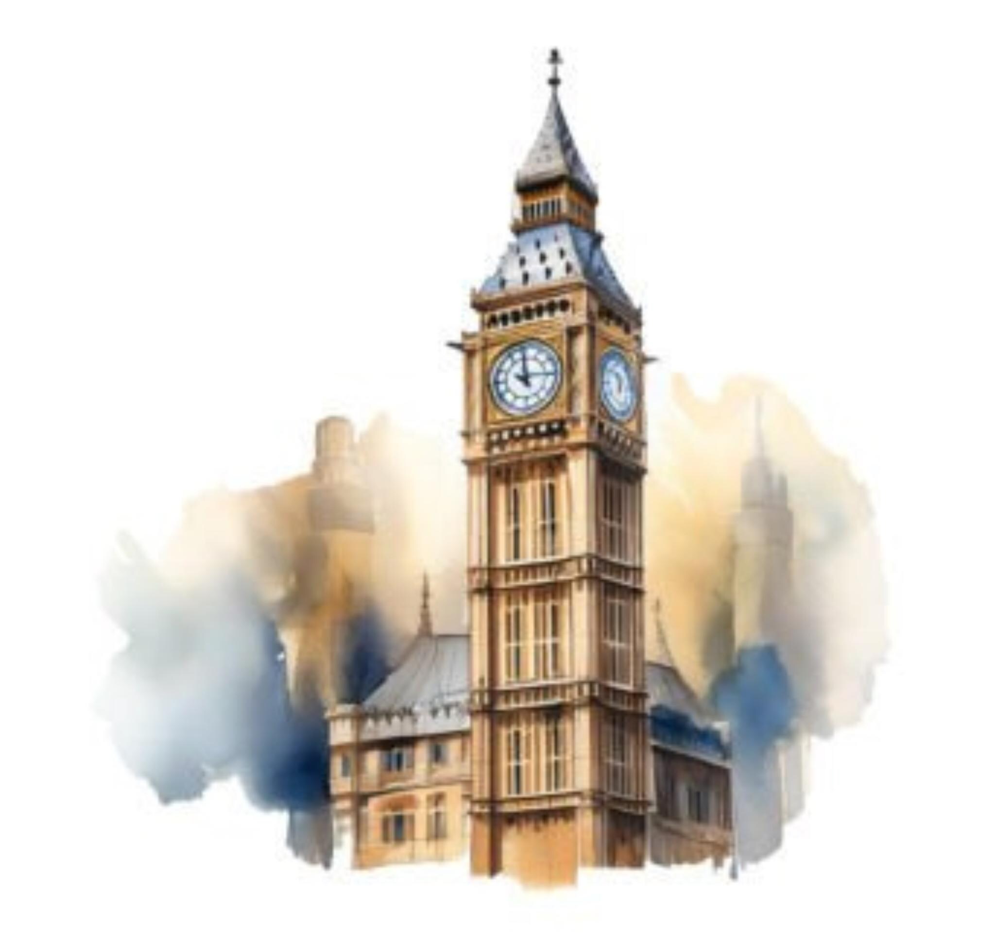 Clipart Winter in London, Watercolor Clipart, Travel London, London ...