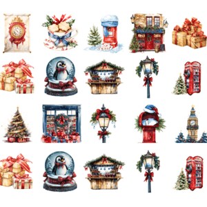 Clipart Winter in London, Watercolor Clipart, Travel London, London ...